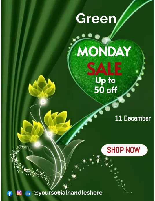 Green Monday Flayer Template | PosterMyWall