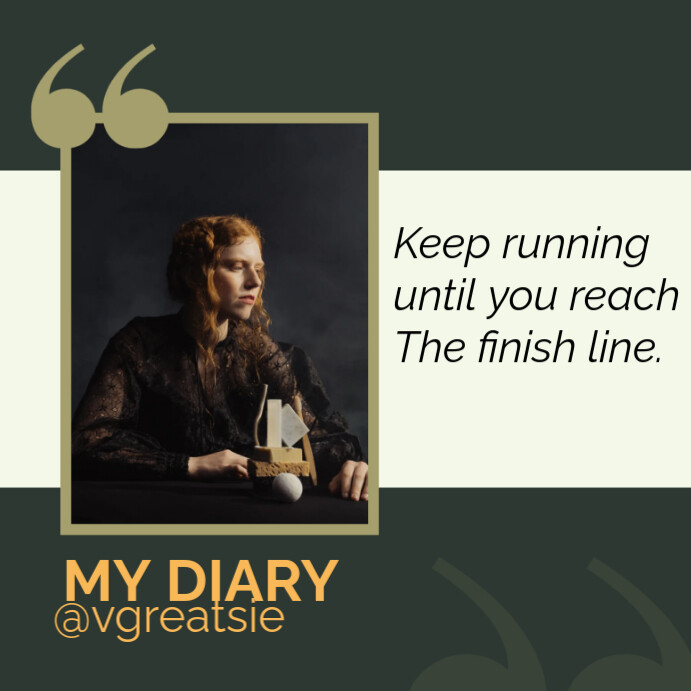 Green My Diary Instagram Post Template | PosterMyWall