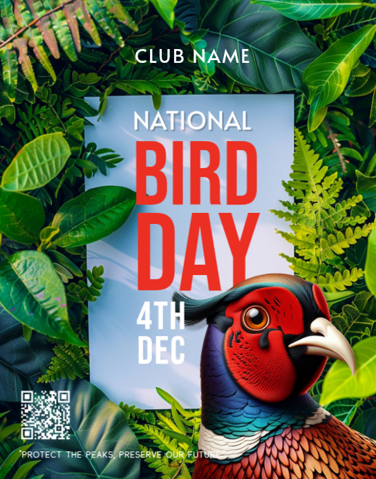 Green National Bird Day Poster/wallboard Template | PosterMyWall
