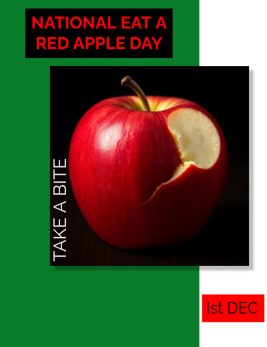 Copy of Green National Eat a Red Apple Day Flyer (us Letter) | PosterMyWall