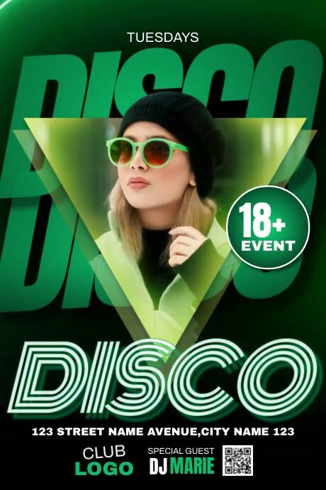 Copy of Green Neon Disco Party Poster | PosterMyWall