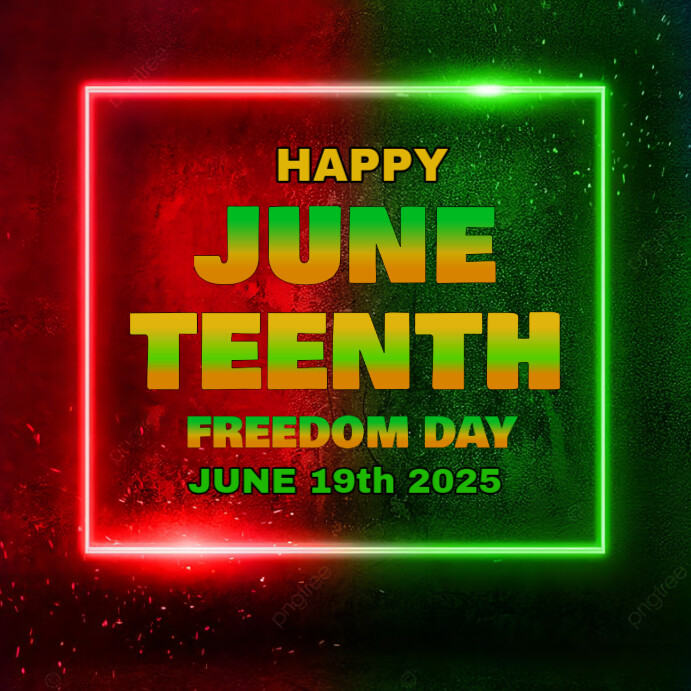 Green Neon Freedom Day Flyer Instagram Post Template | PosterMyWall