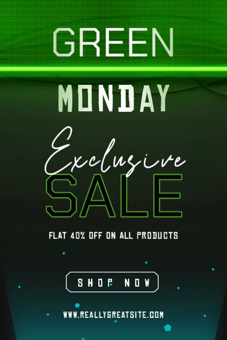 Copy of Green Neon Gradient Green Monday Poster | PosterMyWall