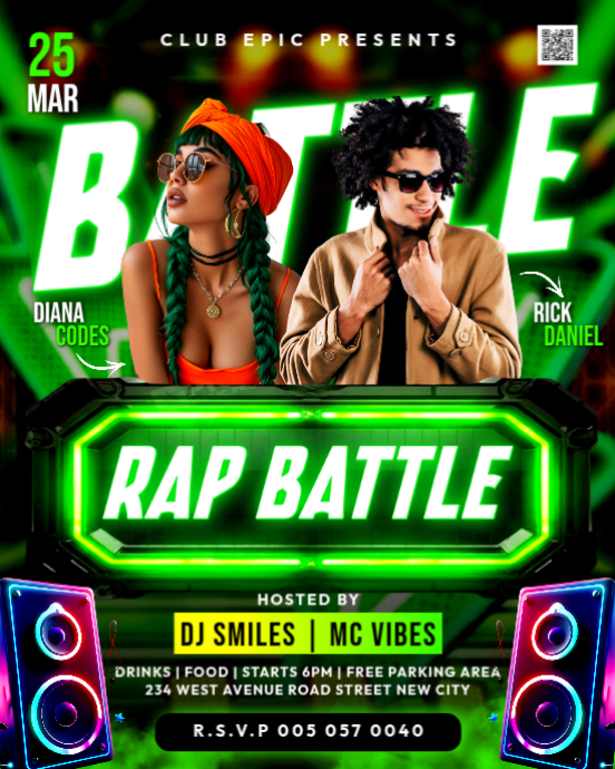 Rap Battle Event Template | PosterMyWall