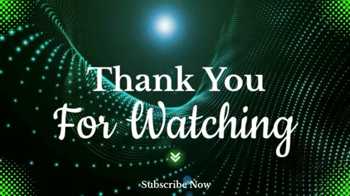 Green Neon Thank You For Watching Digital Display (16:9) Template ...