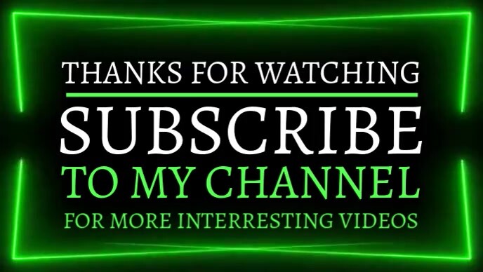 Green Neon Thanks For Watching Outro Video Youtube Thumbnail Template ...