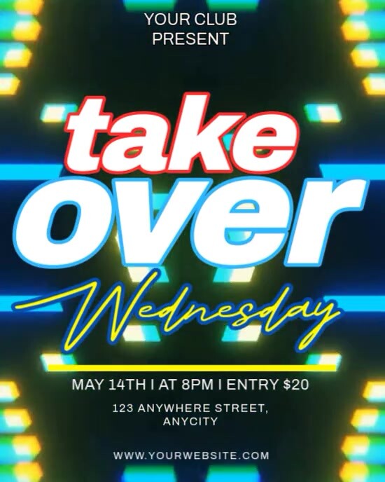 Copy of Green Neon Wednesday Take Over Instagram Portrait | PosterMyWall