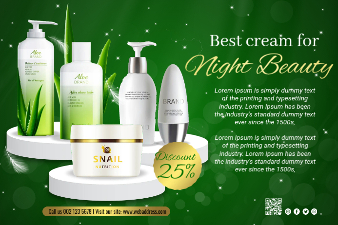 Green Night Cream Template | PosterMyWall
