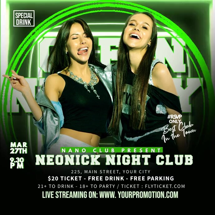 Copy of Green Night Party Club ads | PosterMyWall