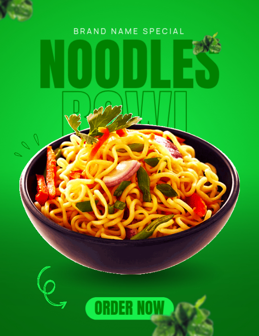 Green Noodles Promotion Flyer Template | PosterMyWall