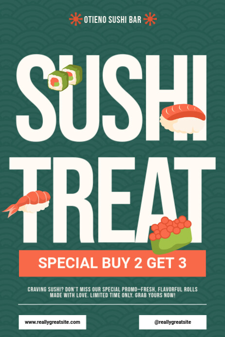 Copy of Green Orange and White Oriental Japanese Food Discount ...