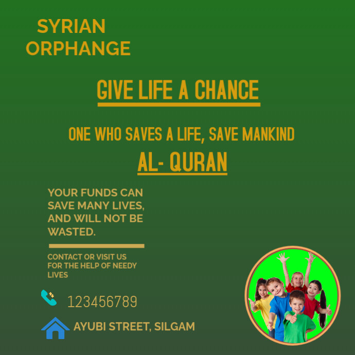 Green Orphan Child Thumb Standard Test, Logo Template | PosterMyWall