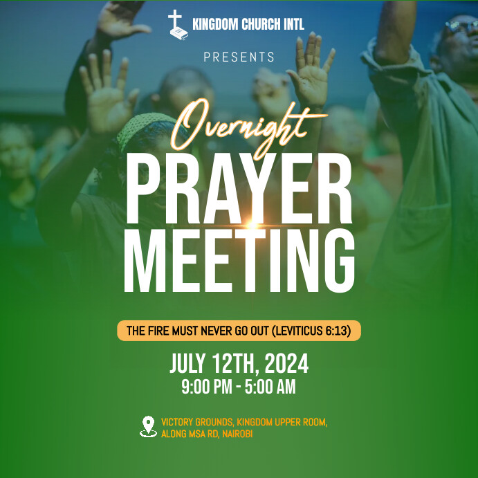 Green Overnight Prayer Instagram Post Template | PosterMyWall