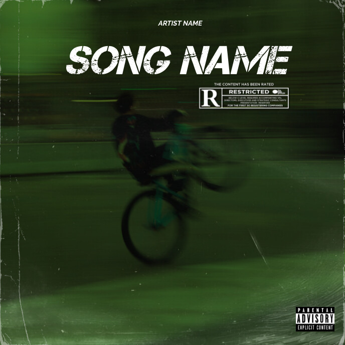 Green Pastel Bicycle Album Cover Modelo | PosterMyWall