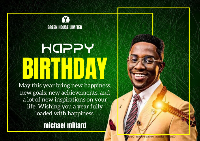 Green Pastel Birthday A4 Template | PosterMyWall