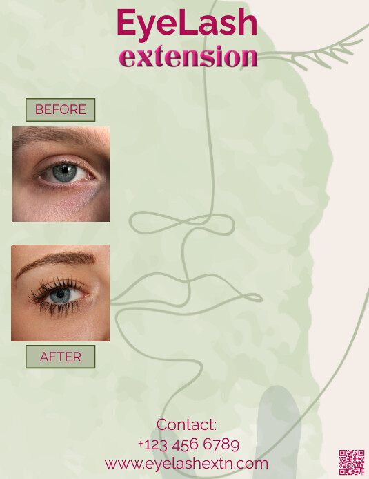 Green Pastel Eyelash Extension Flyer (US Lett Template | PosterMyWall