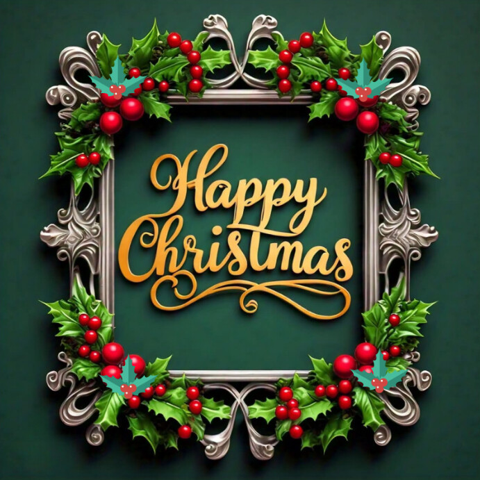Green Pastel Happy Christmas Frame With Greetings Instagram Post ...