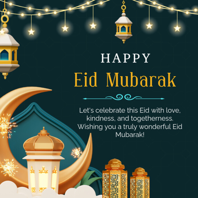 Copy of Green Pastel Happy Eid Mubarak Celebration Flyers Instagram ...
