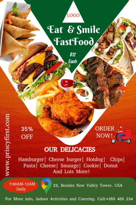 Green Pastel National Fast Food Poster Template | PosterMyWall