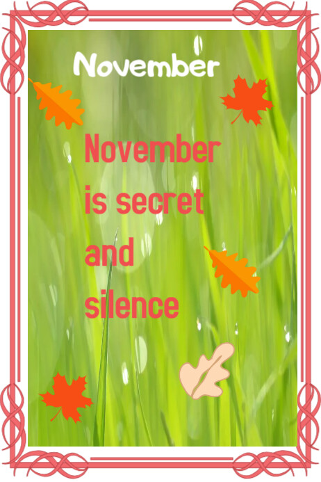 Green Pastel November Poster Poster Template | PosterMyWall