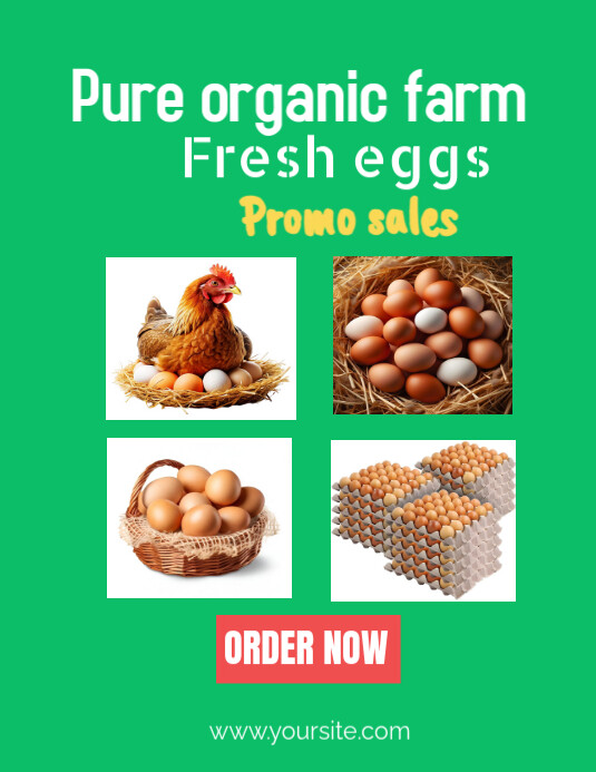 Green Pastel Organic Chicken And Egg Farm Flyer (us Letter) Template ...