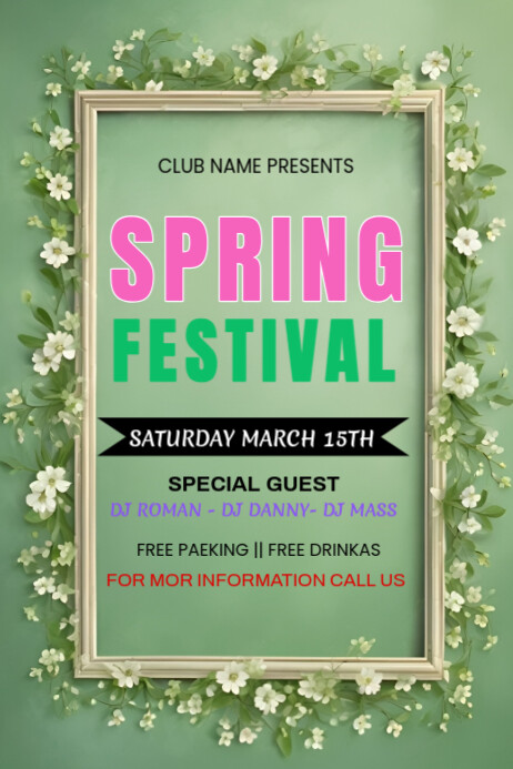 Copy of Green Pastel Spring Festival Poster | PosterMyWall