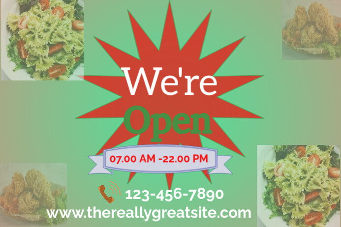 Green Pastel We Are Open Poster Template | PosterMyWall