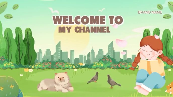 Green Pastel Welcome To My Channel Intro Digital Display (16:9 ...