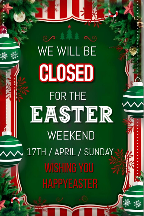 Modèle Green Pastel Were Closed Poster | PosterMyWall