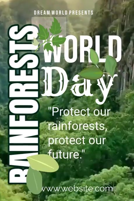 Green Pastel World Rainforests Day Poster Templat | PosterMyWall