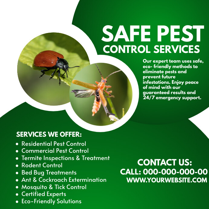 Green Pest Control Services Instagram Post Template | PosterMyWall