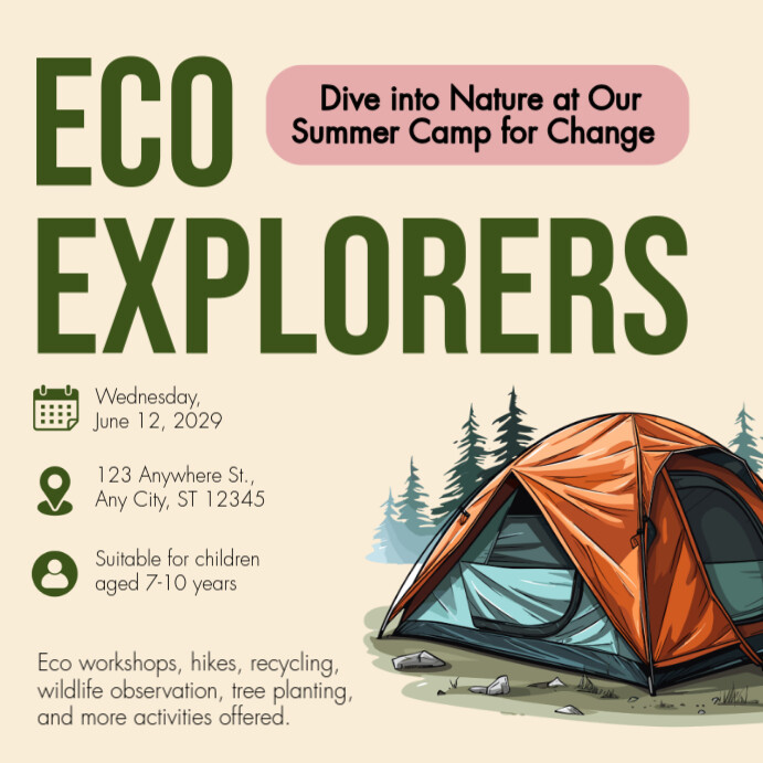 Green Pink Eco Explorers Modern Minimalist Instragram Post Template ...