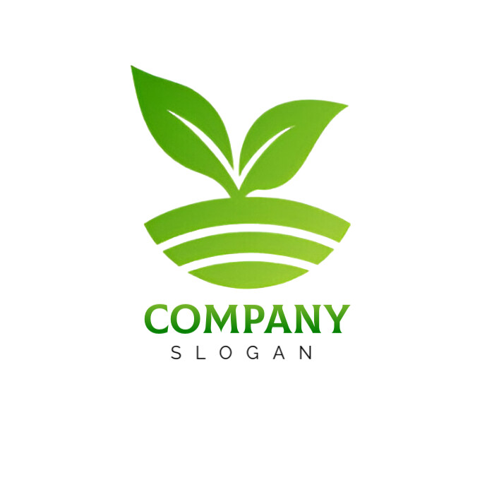 Green Plant Logo with Leaves and Soil Design Template | PosterMyWall