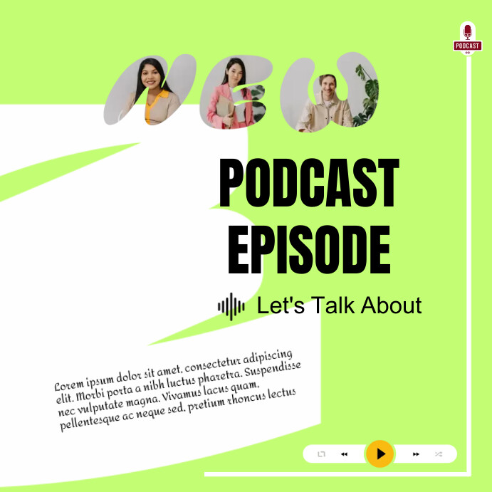 Green podcast template | PosterMyWall