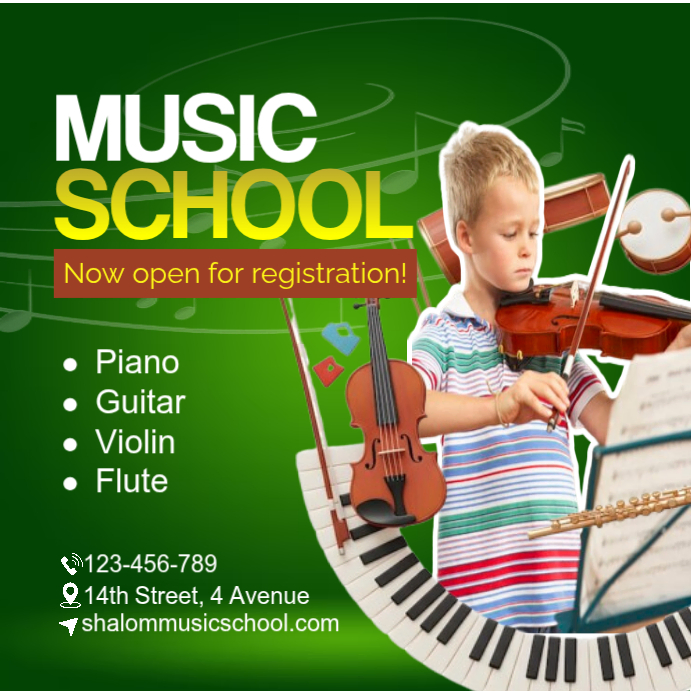 Green Profesional Music School Admission Publicación De Instagram ...