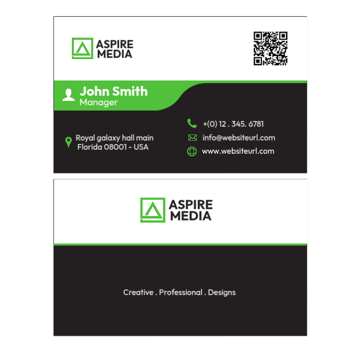 Green Professional Business Calling Card Template | PosterMyWall