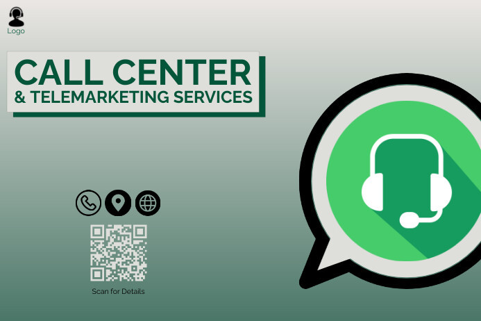 Green Professional Call Center Poster Templat | PosterMyWall