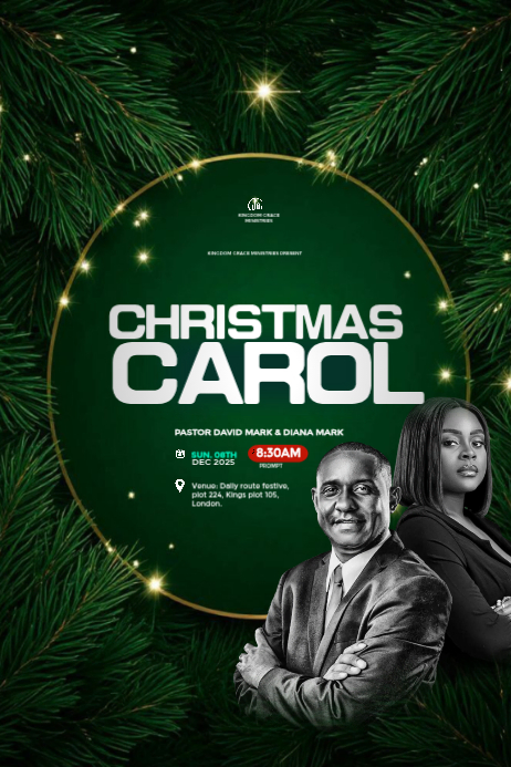 Green Professional Christmas Carol Poster Template | PosterMyWall