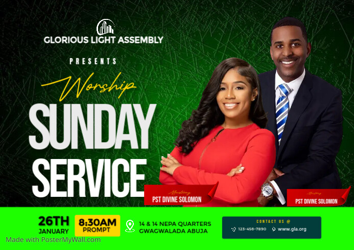 Copy of Green Professional Church Flyer A4 | PosterMyWall