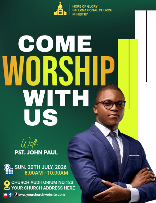 Church Worship Event Flyers Template | PosterMyWall