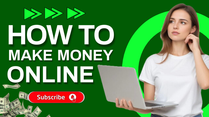 Green Professional Earn Money Youtube Thumbna Template | PosterMyWall