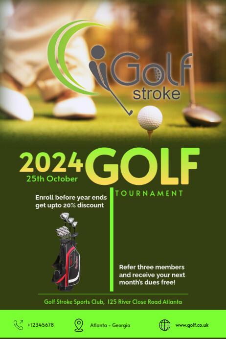 Plantilla de Green Professional Golf Day Flyer Poster | PosterMyWall