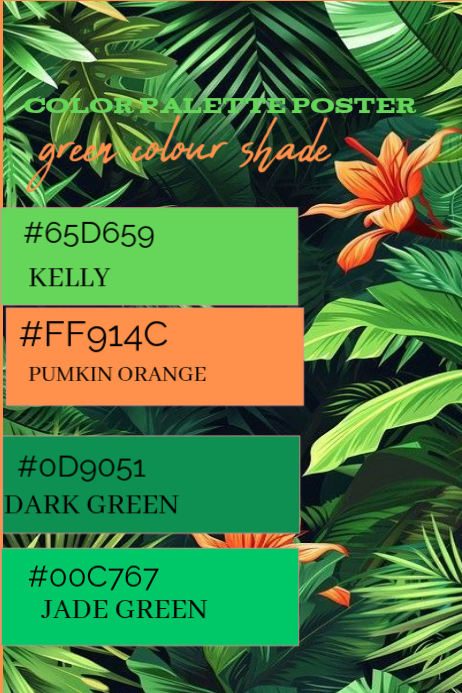 Green Professional Green Colour Paltte Shade Poster Poster Template ...