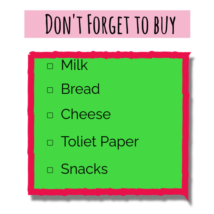 Green Professional Groceries List Instagram Post Template | PosterMyWall