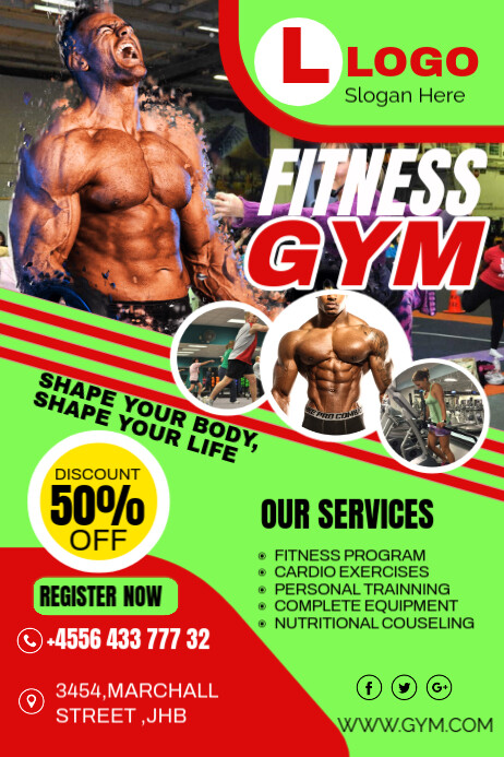 Copy of Green Professional Gym Poster | PosterMyWall
