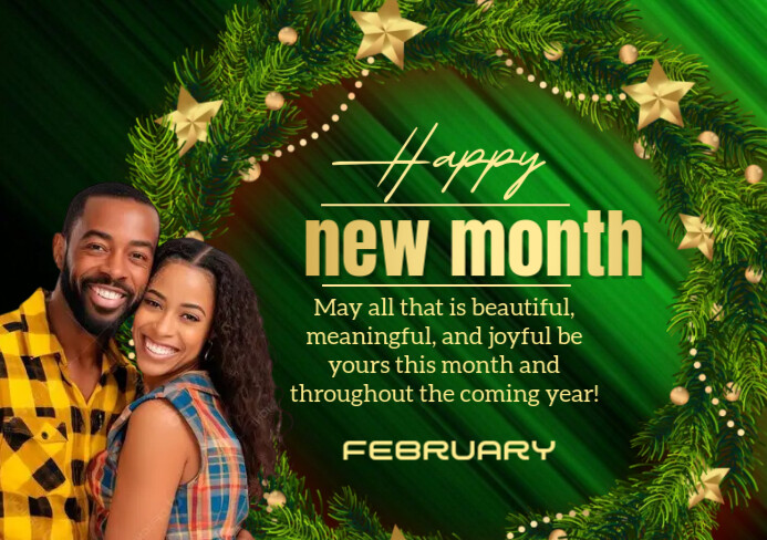 Green Professional Happy New Month A5 Template | PosterMyWall