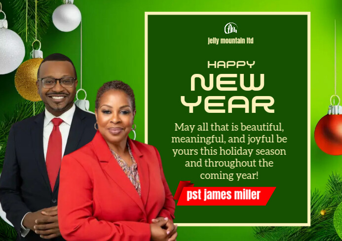 Green Professional Happy New Year A3 Template | PosterMyWall