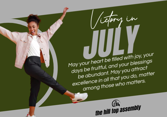 Green Professional Hello July A5 Template | PosterMyWall