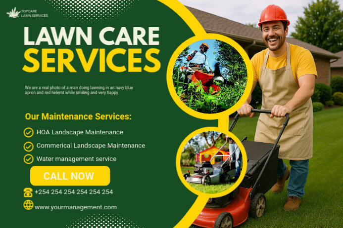 Green Professional Lawn Care Services Poster Template | PosterMyWall
