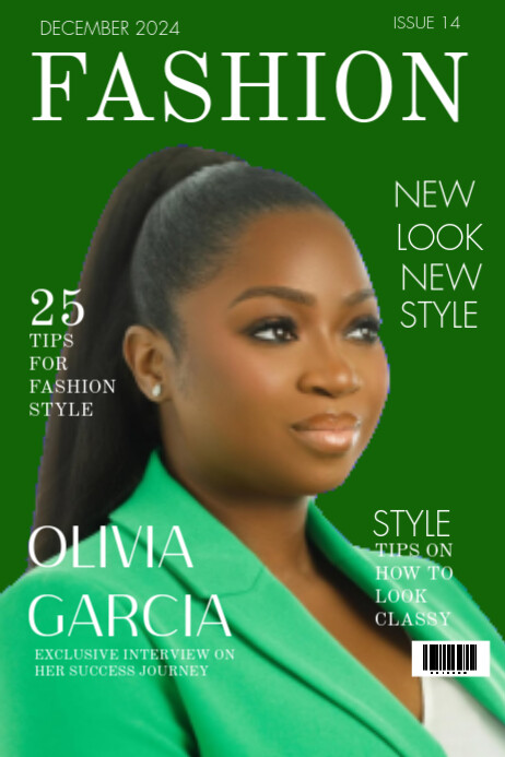 Green Professional Magazine Cover Model Poster Template | PosterMyWall